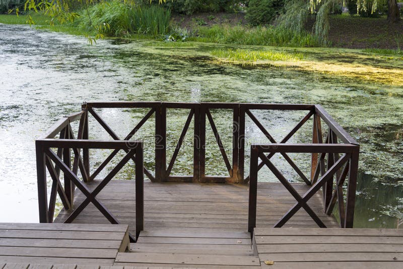 Fishing Pier on the River on a Summer Day. Stock Image - Image of sunny ...