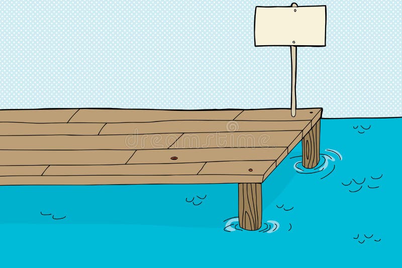 Fishing Pier with Sign stock vector. Illustration of harbor - 44240079