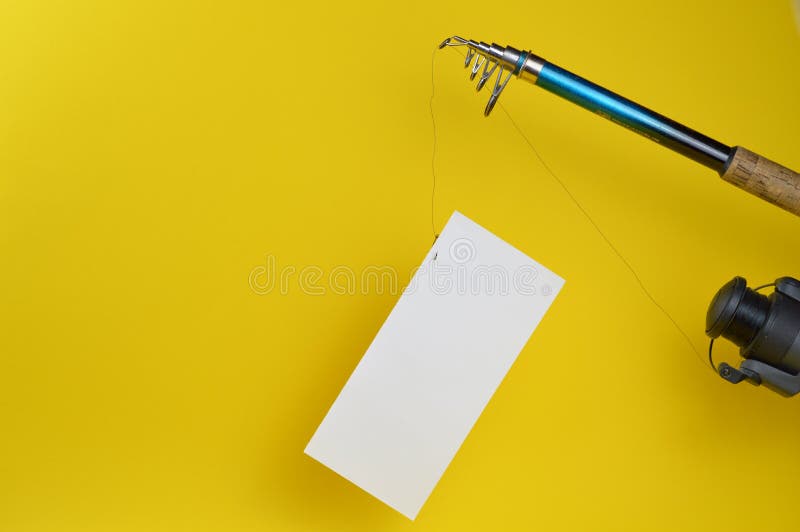 Blank Piece of Red Paper at the Fishhook Stock Image - Image of desires ...