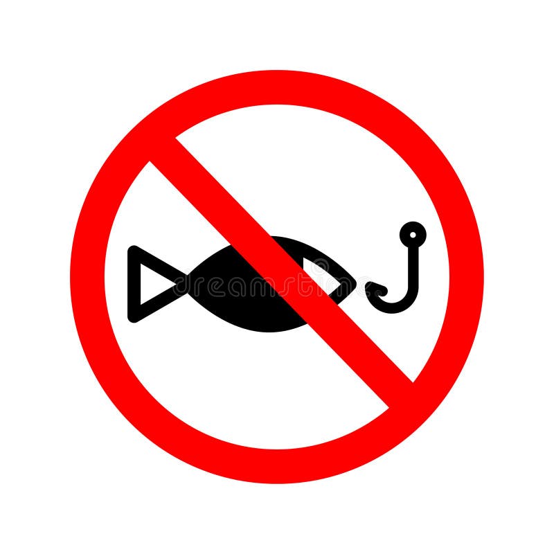 Fishing Prohibited. Prohibition Sign. Vector Illustration. EPS 10 Stock ...