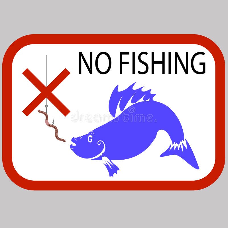 Fishing Prohibited Sign stock vector. Illustration of sign - 71578701
