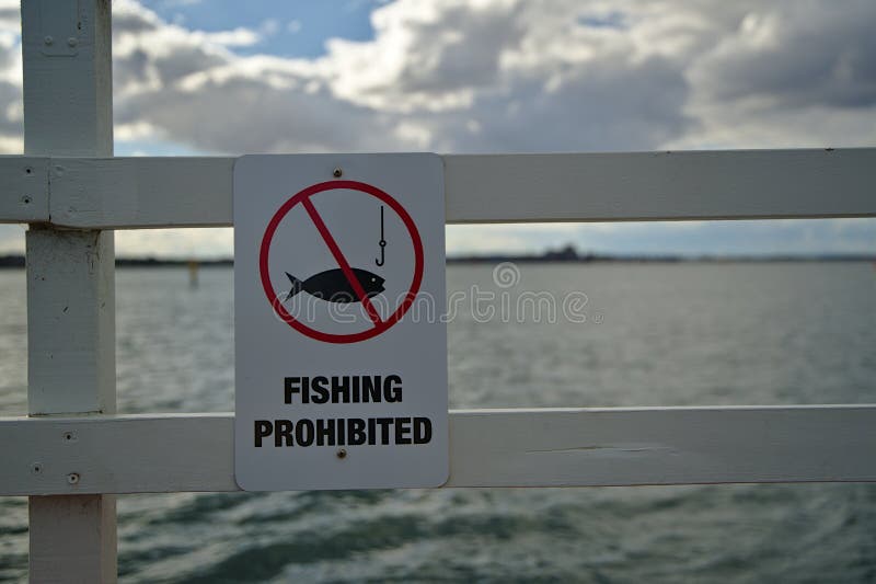 Prohibited Fishing At A Pond Stock Photo - Image of waves, allowance ...