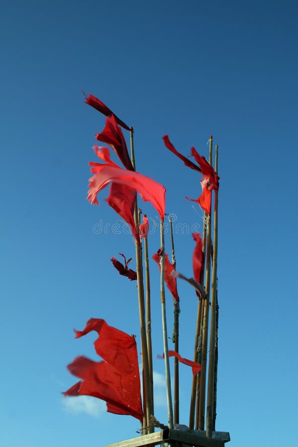 Fishing red flag stock photo. Image of symbol, bouys, indication - 1879136