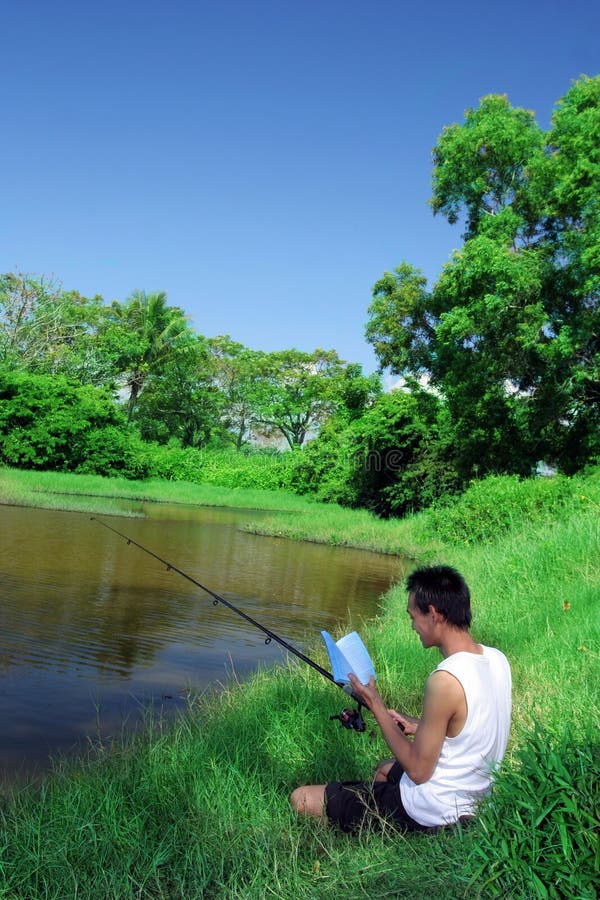 Fishing, Relaxing in Nature Stock Image - Image of capacious, weekend ...