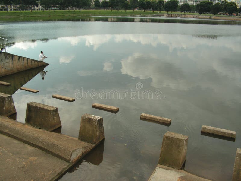 Fishing At A Reservoir Picture. Image: 903072