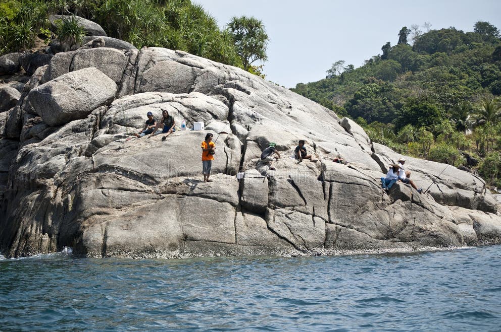 Fishing Rock editorial stock photo. Image of fish, jungle - 18355243