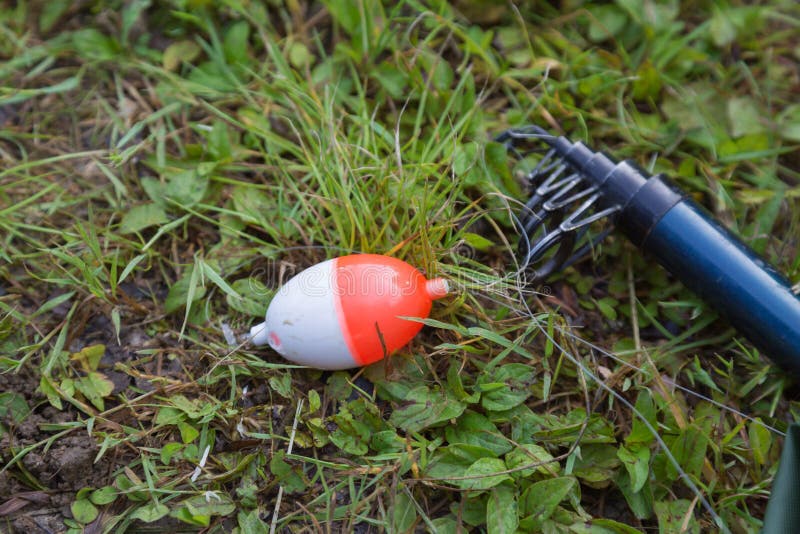 Fishing Rod, Float on a Lake, Colored Background with a Place for ...