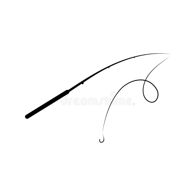 Fishing Rod Icon Logo Vector Stock Vector - Illustration of fishing ...