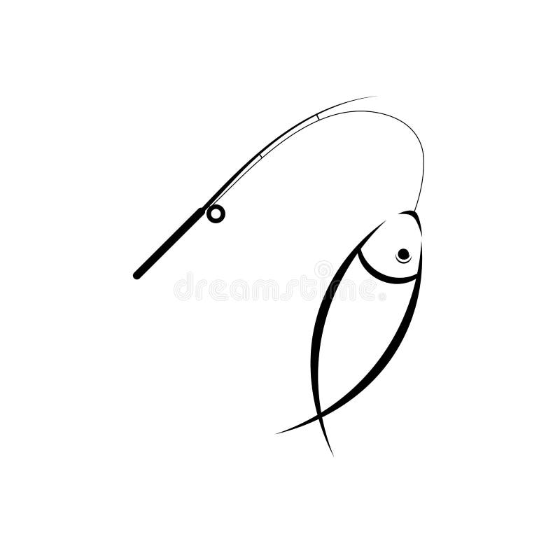 Fishing Rod Icon Logo Vector Stock Vector - Illustration of sign ...