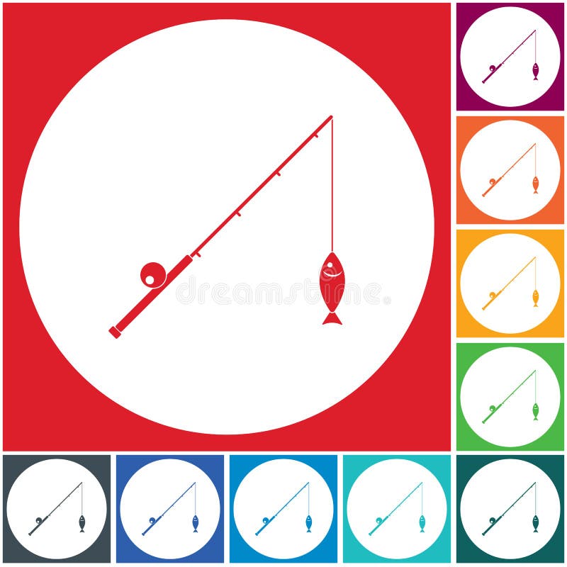 Fishing rod icon stock vector. Illustration of hunting - 122263868
