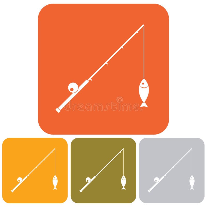 Fishing rod icon stock vector. Illustration of long, graphic - 91591207