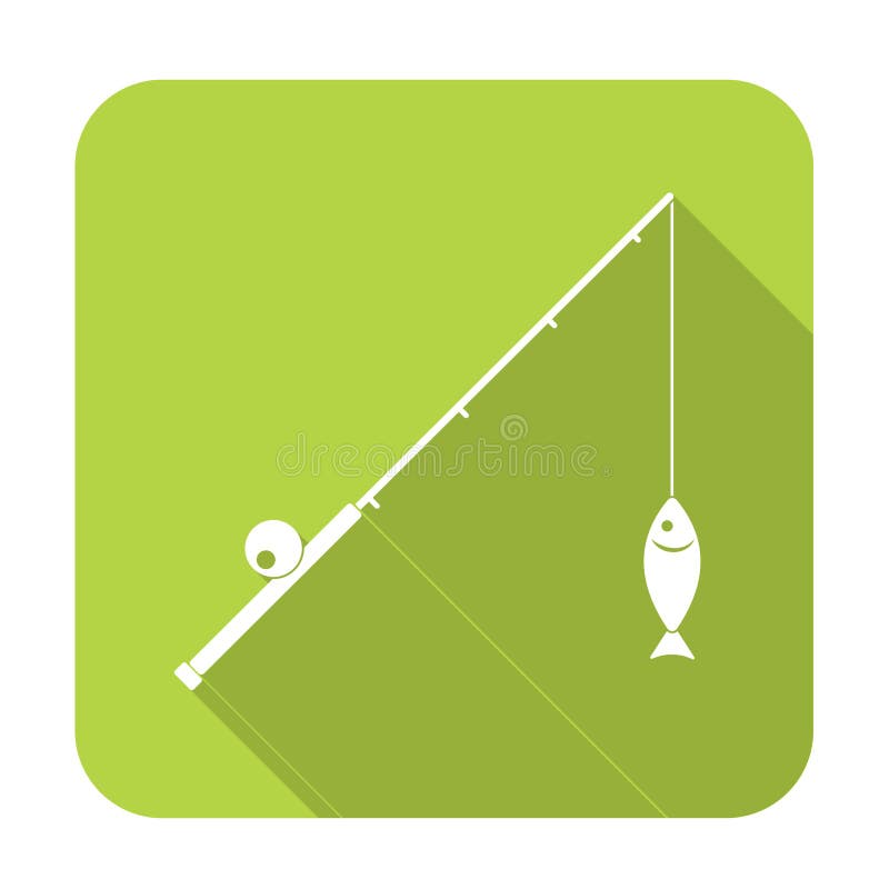 Fishing rod icon stock vector. Illustration of long, graphic - 91591207