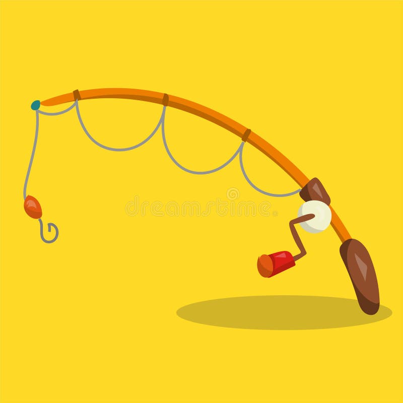 Fishing rod orange 06 stock vector. Illustration of vector - 197984322
