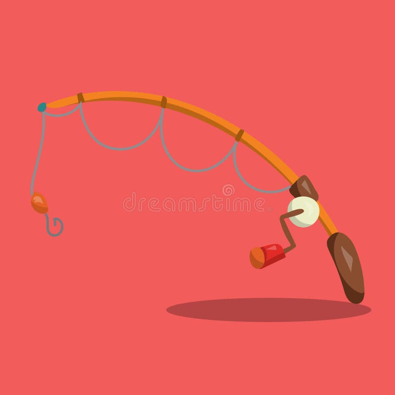 Fishing rod orange 06 stock vector. Illustration of vector - 197984322