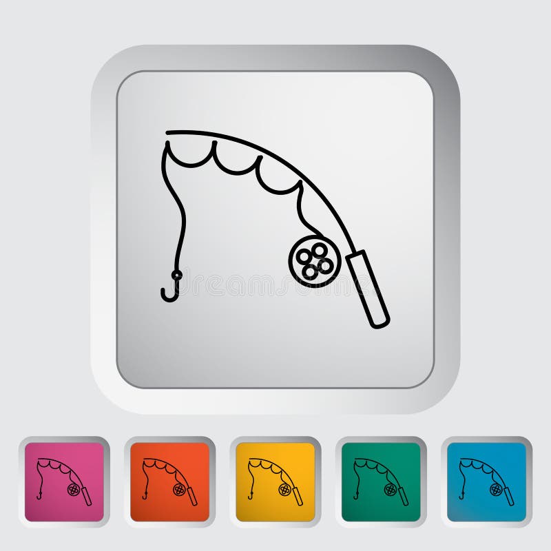 Fishing rod stock vector. Illustration of reel, hook - 94286089