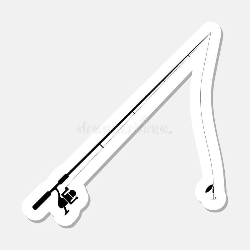 Fishing rod sticker stock vector. Illustration of pike - 83477607
