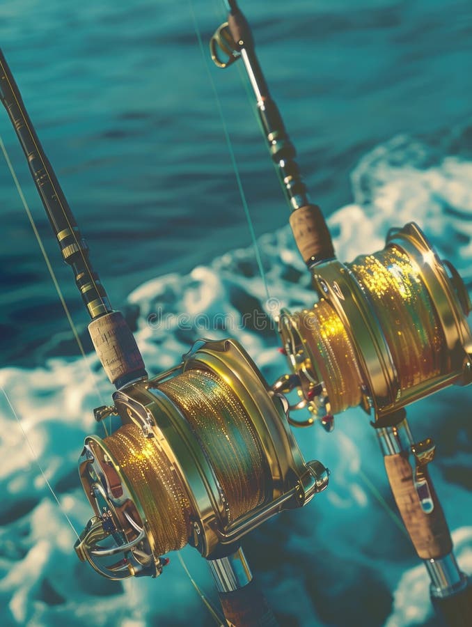 Fishing rods on boat stock image. Image of relaxation - 377410265