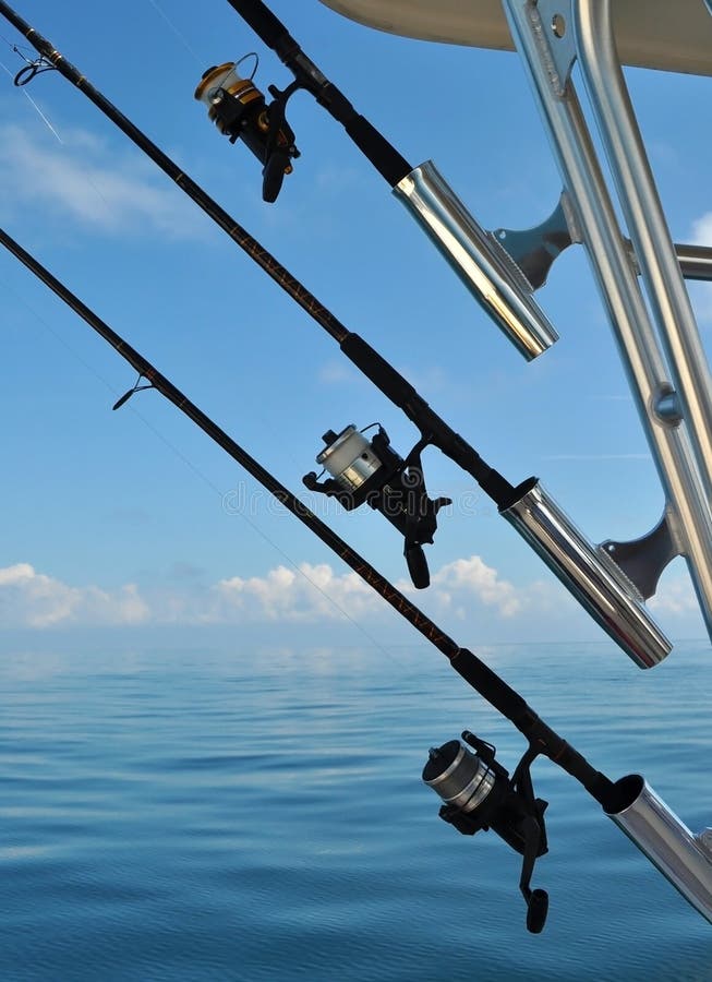 Fishing rods on boat stock photo. Image of sport, boat - 37497572