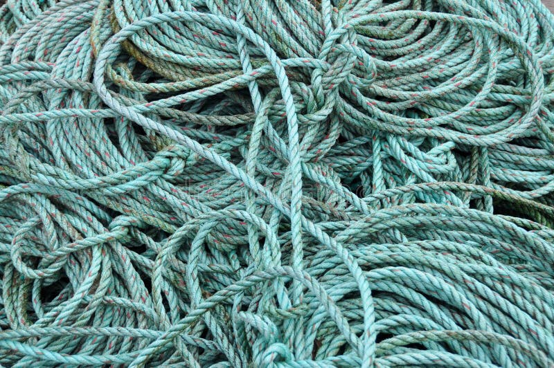 Fishing Rope Spread Out on the Fish Quay Stock Photo - Image of messy ...