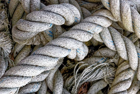 Fishing Ropes Piled Up in a Stack Stock Image - Image of grunge, nets ...