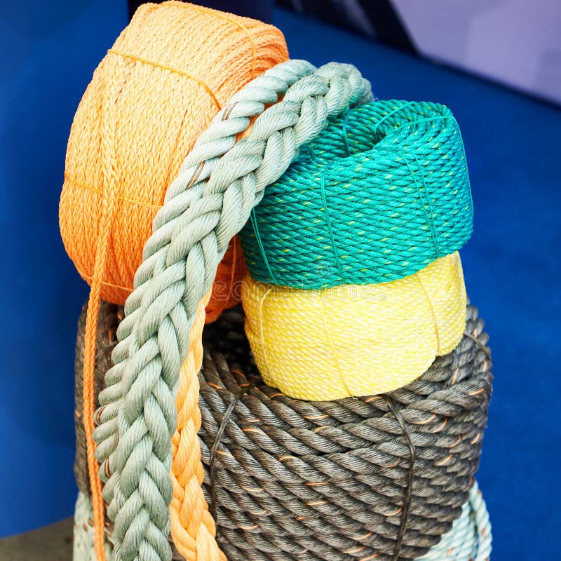 Fishing ropes in store stock photo. Image of clean, blue - 194626796