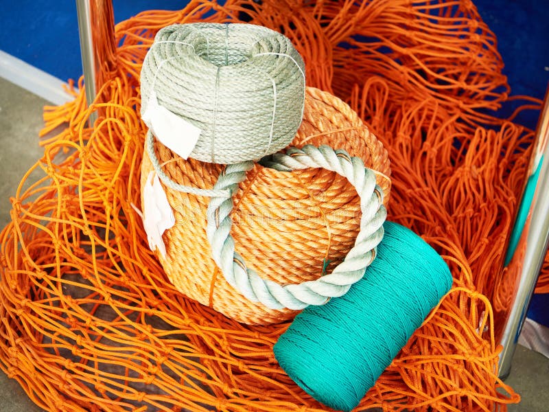 Fishing ropes in store stock image. Image of fishing - 194626791