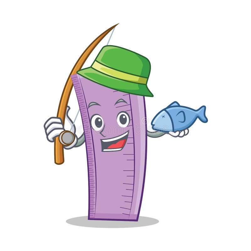 Fishing Ruler Character Cartoon Design Stock Vector - Illustration of ...