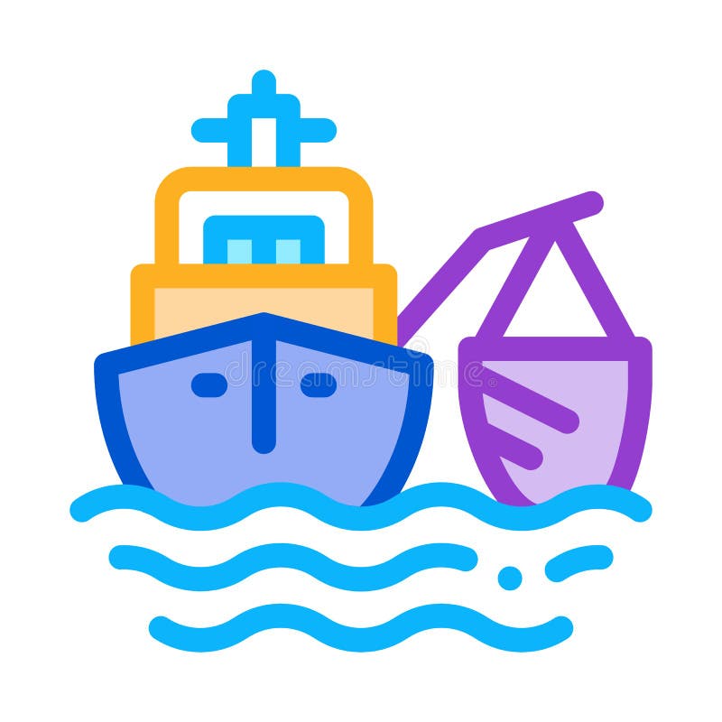 Fishing Ship Icon Vector Outline Illustration Stock Vector ...