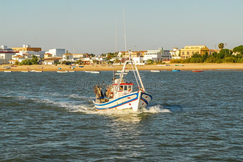 Fishing ship stock image. Image of spain, vessel, barrameda - 53551965