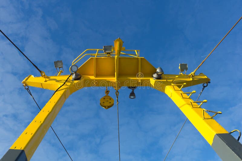 Fishing ship trawl system stock image. Image of blue - 144768815