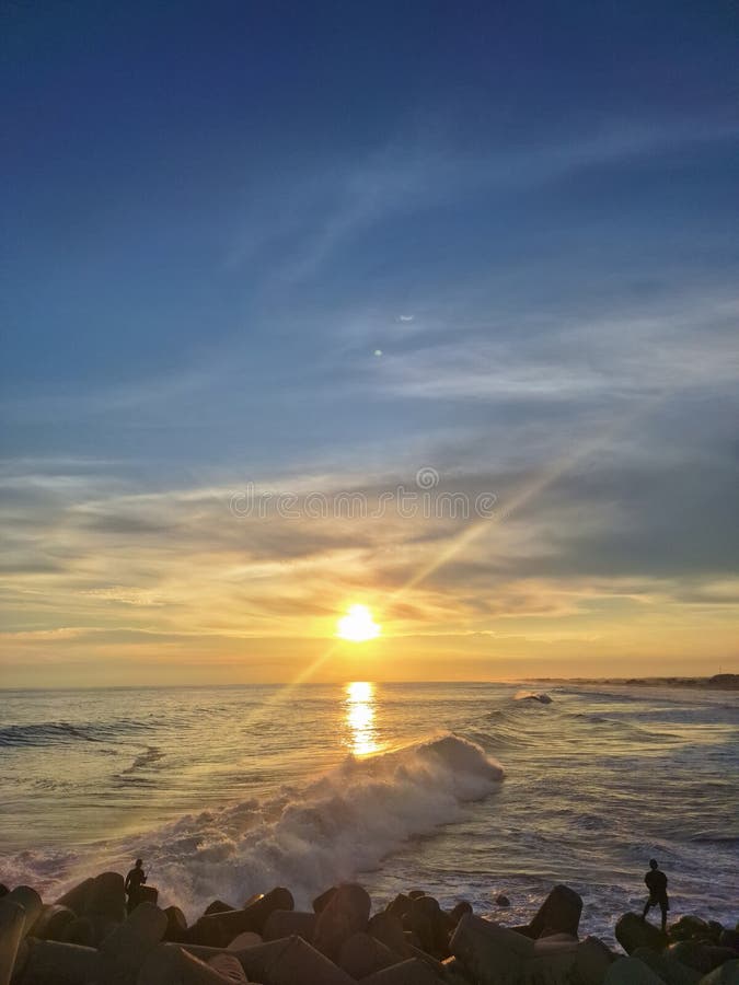 Fishing on the South Coast of Java Stock Image - Image of afternoon ...
