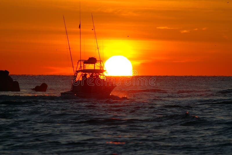Fishing Sunrise stock image. Image of hobbies, boat, atlantic - 7557275