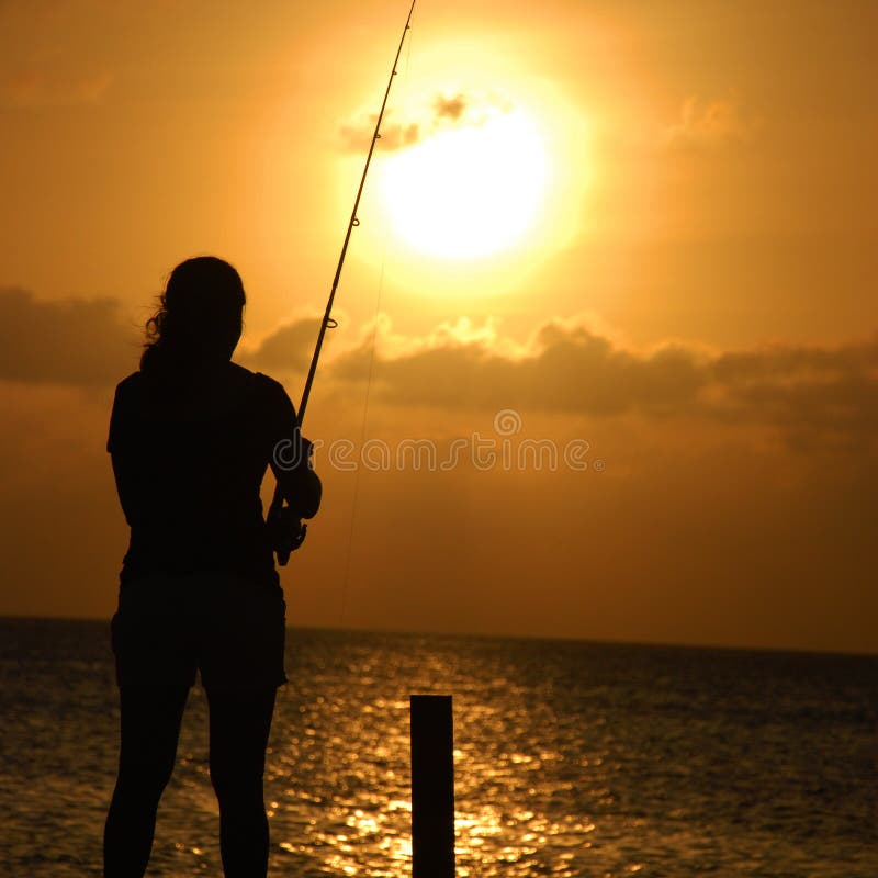 Fishing at sunset editorial stock image. Image of sport - 94361764
