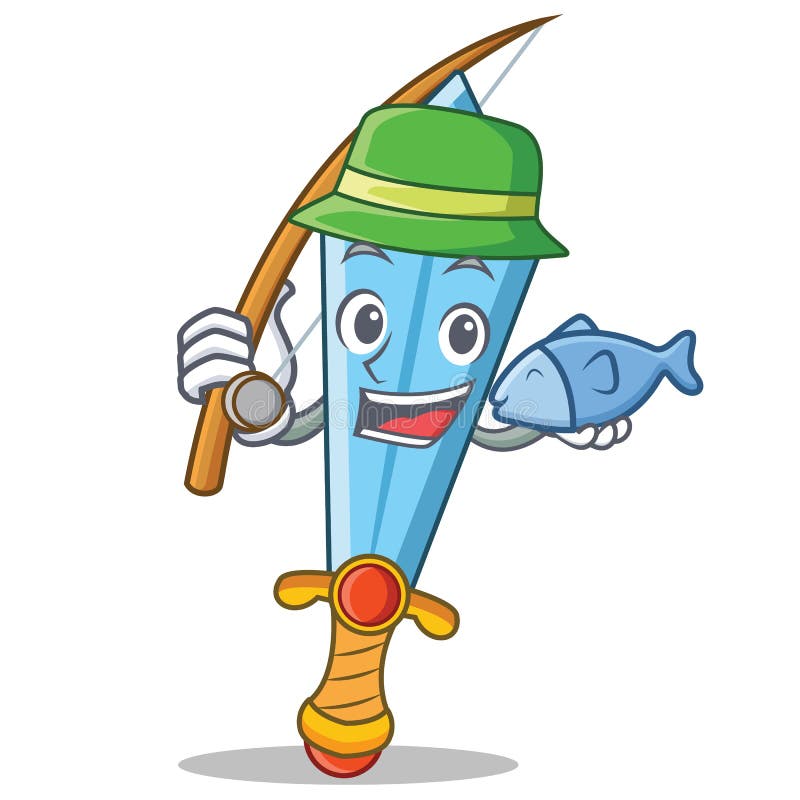 Fishing Sword Character Cartoon Style Stock Vector - Illustration of ...