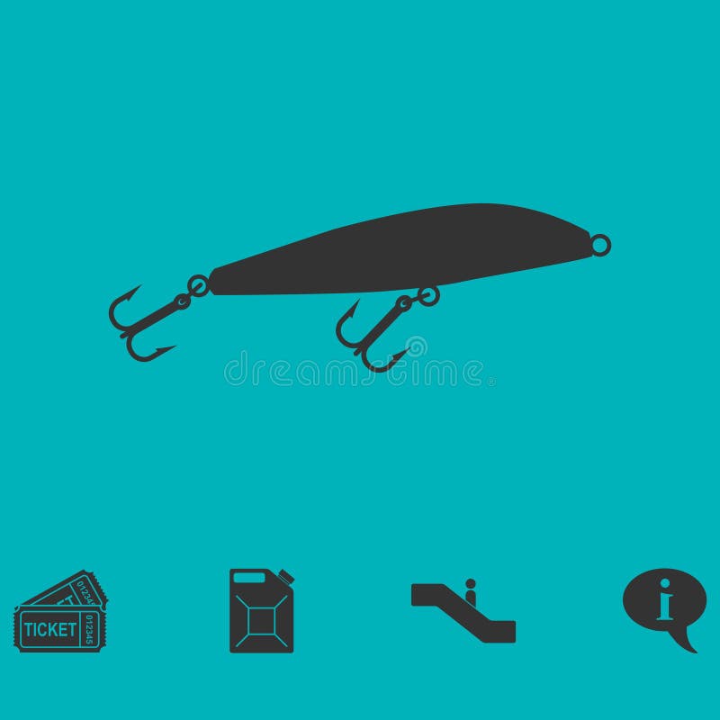 Fishing tackle icon flat stock vector. Illustration of recreation ...