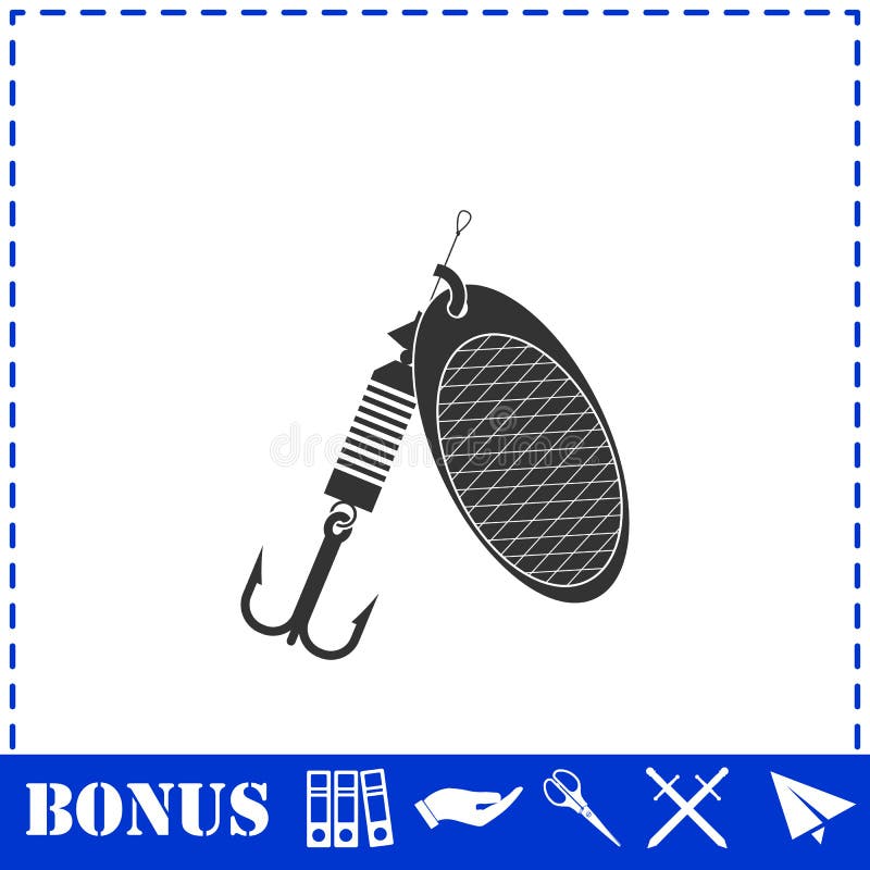 Fishing tackle icon flat stock vector. Illustration of feather - 155282805