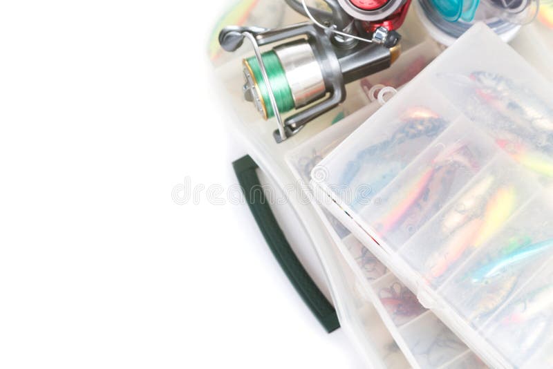 Fishing Tackles and Lure in Storage Boxes Stock Photo - Image of metal ...