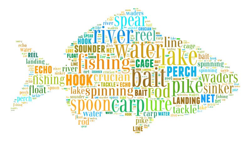 Fishing Tag Cloud - Vector Illustration Stock Vector - Illustration of ...