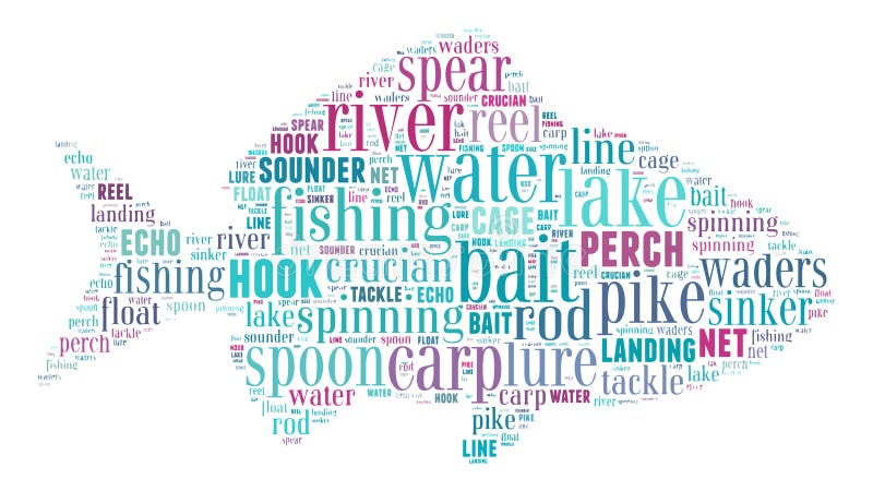 Fishing Tag Cloud - Vector Illustration Stock Vector - Illustration of ...