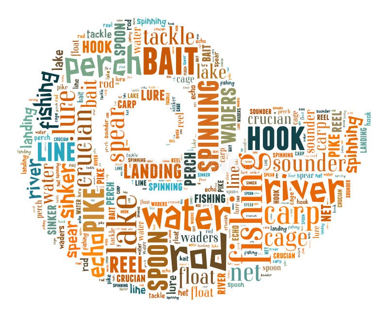 Fishing Tag Cloud - Vector Illustration Stock Vector - Illustration of ...