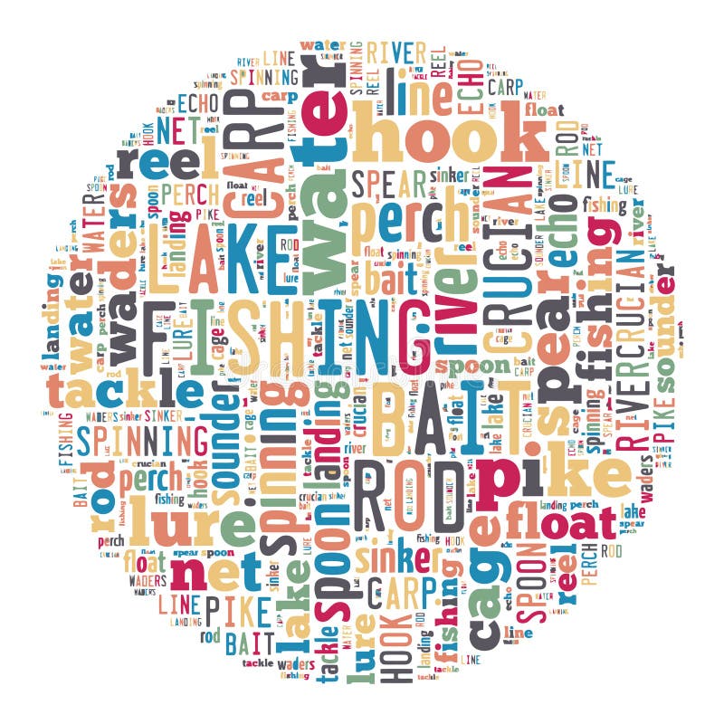 Fishing Tag Cloud - Vector Illustration Stock Vector - Illustration of ...