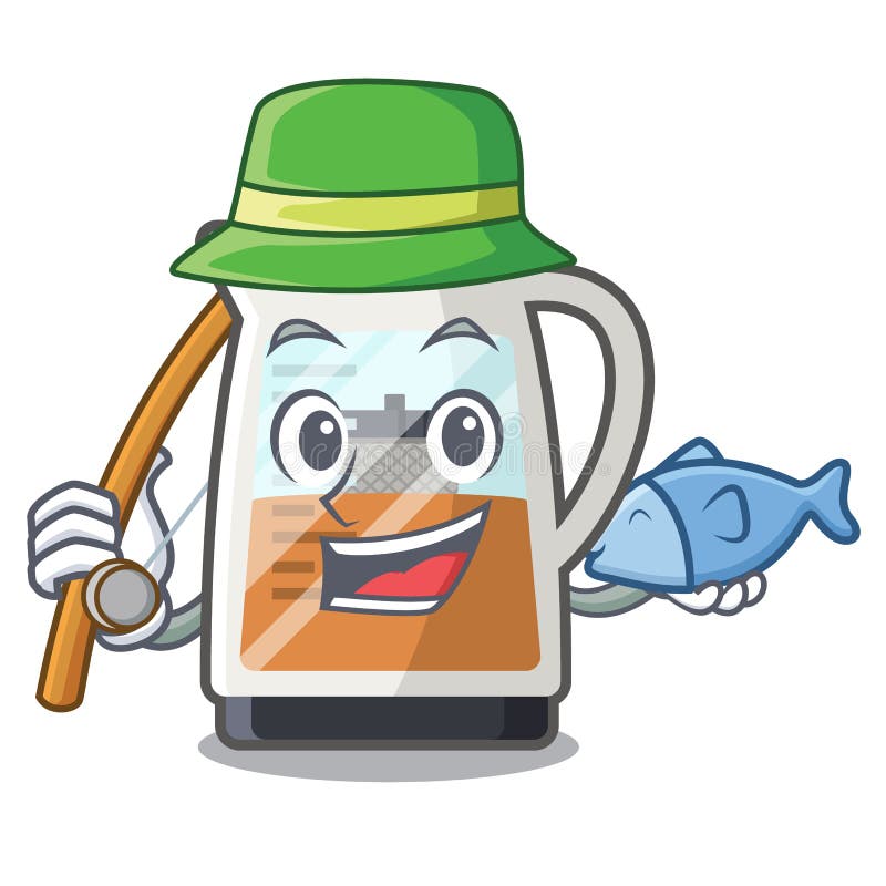 Fishing Tea Maker is Served in Cartoon Bottle Stock Vector ...