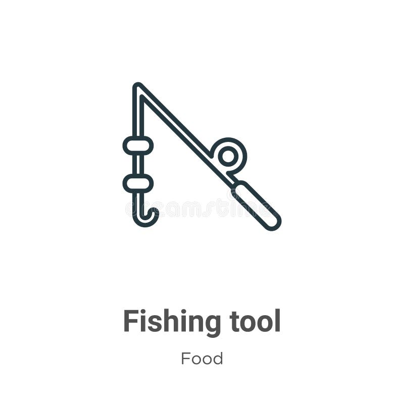 Fishing Tool Outline Vector Icon. Thin Line Black Fishing Tool Icon ...