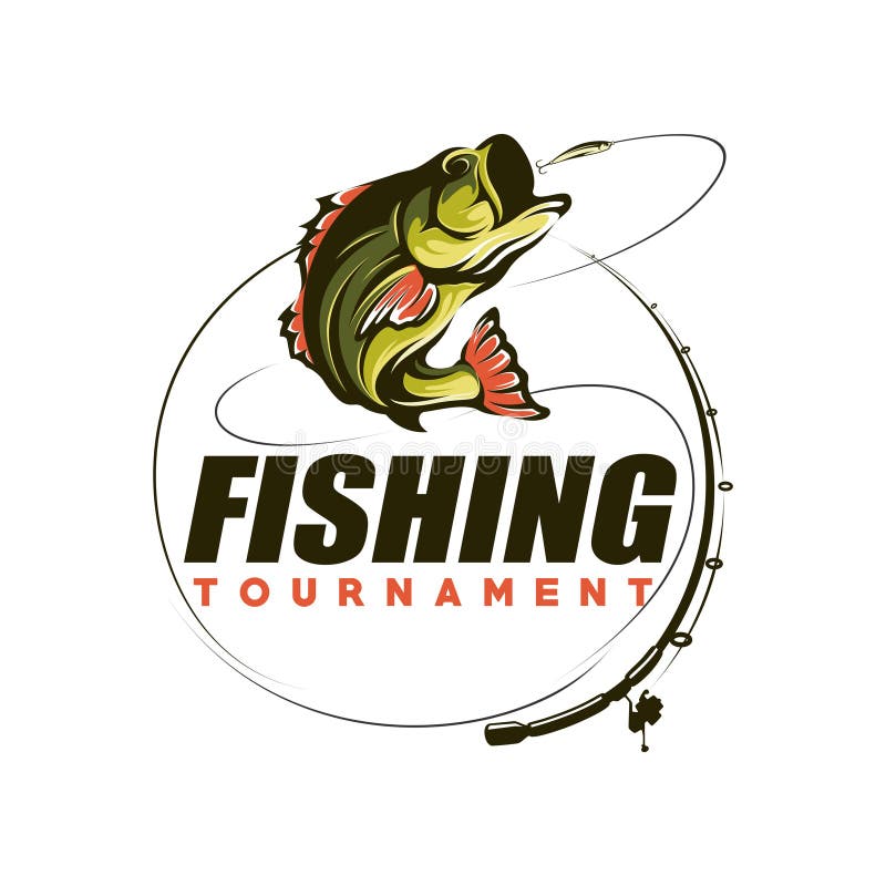 Fishing Tournament Logo Vector. Fish Jumping Illustration Logo Design ...