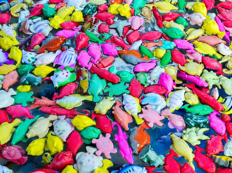 Fishing Toy Colour Plastic Fish Colour Stock Photo - Image of ...