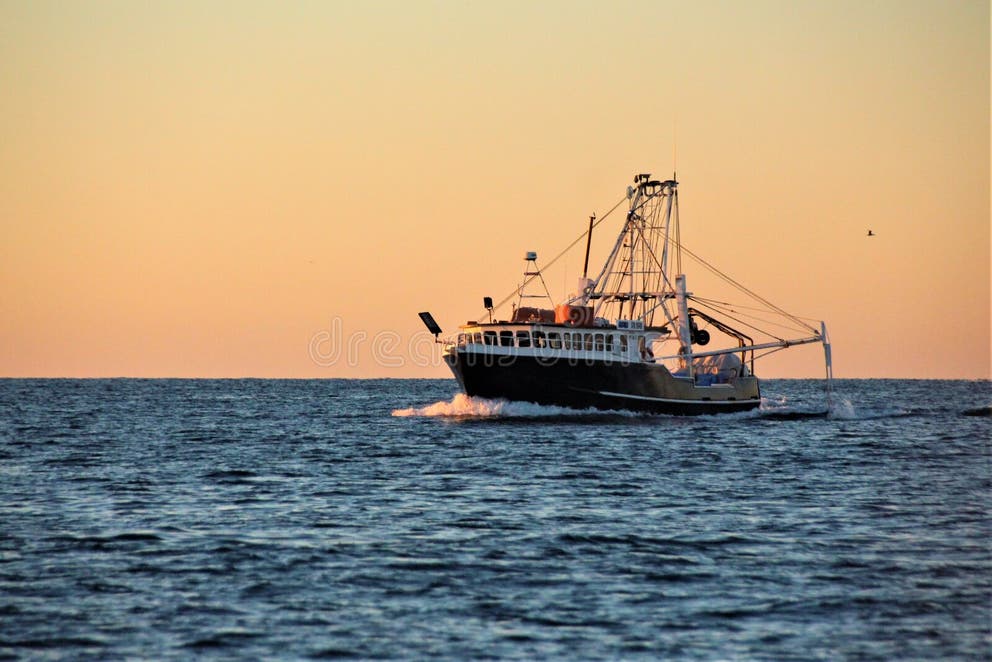 Fishing Trawler on the Ocean Editorial Stock Image - Image of method ...