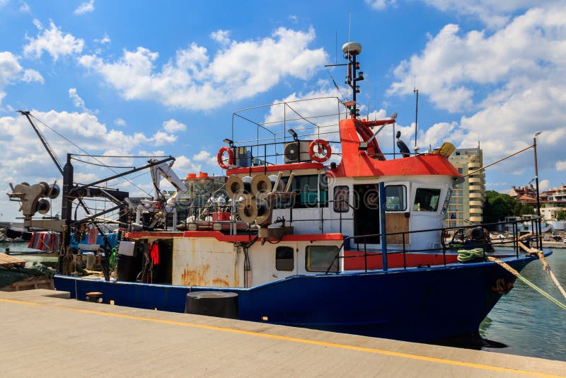 Fishing Trawler in Port in Pomorie, Bulgaria Editorial Stock Image ...