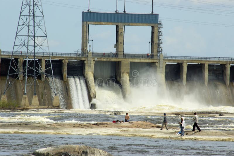 Fishing under the dam stock image. Image of catch, river - 136323