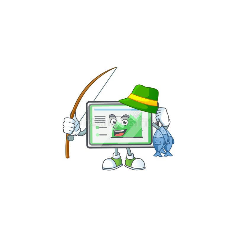 Fishing Up Chart Horizontal Table Shape Character Stock Vector ...