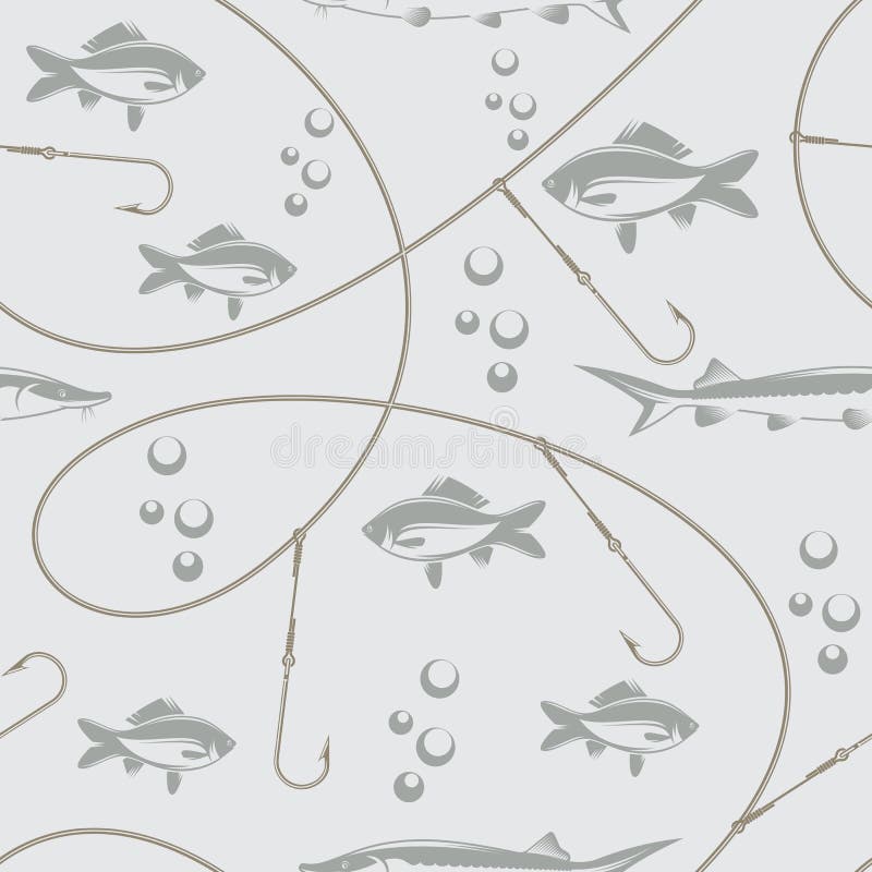 Fishing vector pattern stock vector. Illustration of stylization - 65278895